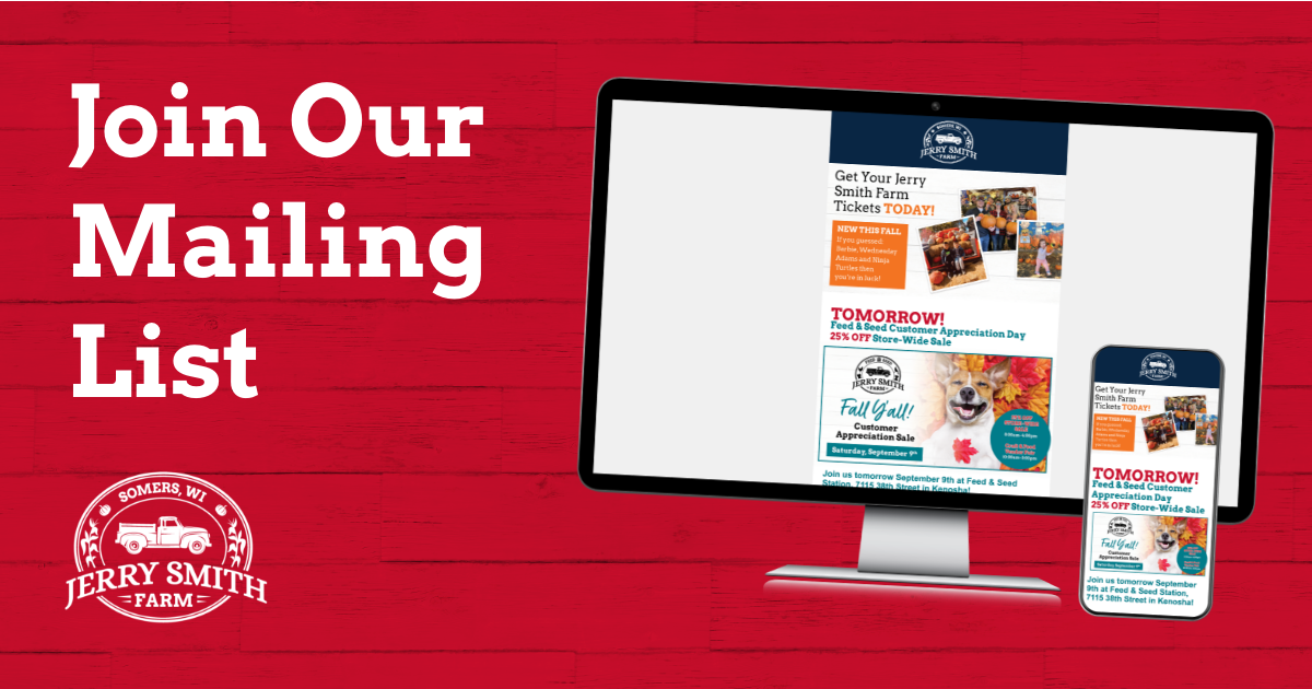 Join Our Mailing List - Jerry Smith Produce & Pumpkin Farm